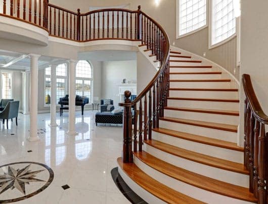 Elegant and Traditional Wood Curved Staircases